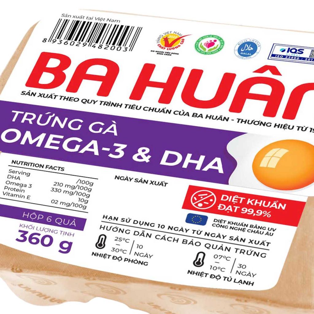 Trứng gà Omega-3 & DHA - Công ty Cổ phần Ba Huân