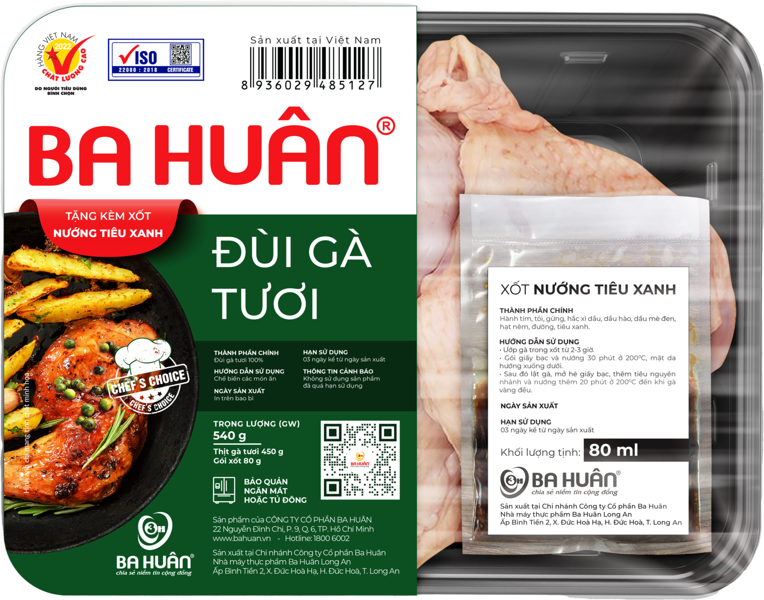 Grilled chicken thighs with green pepper - Ba Huan Corporation